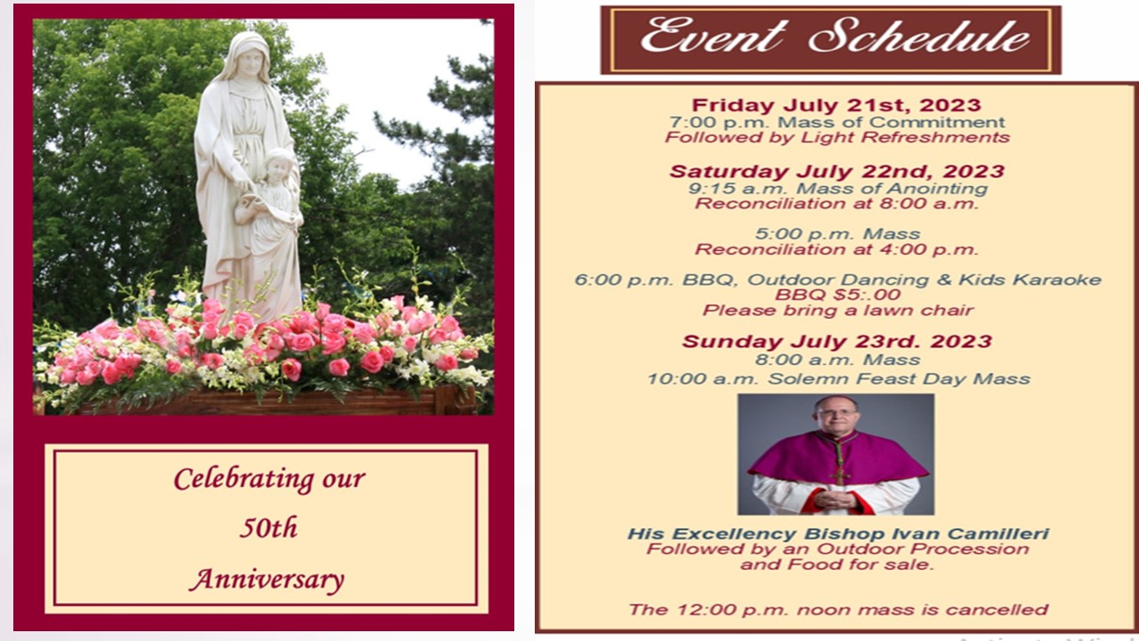 St. Anne's Parish, Brampton - Parish Upcoming Events